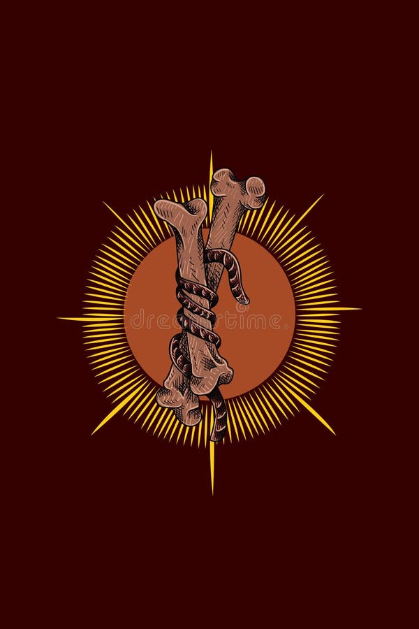 Bones with Rope Vector Illustration Stock Vector - Illustration of ...