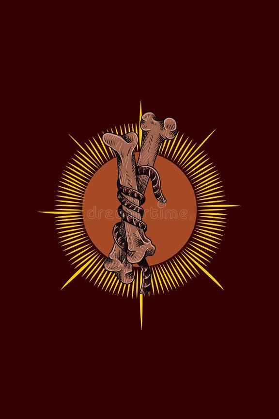 Bones with Rope Vector Illustration Stock Vector - Illustration of ...