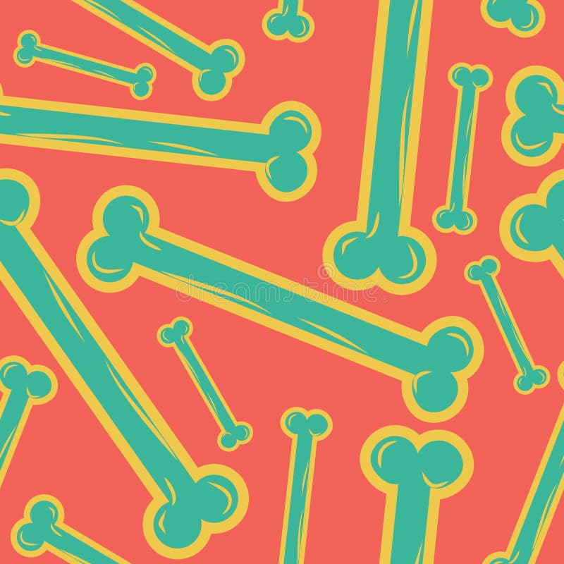 Bones Seamless Pattern. Skeleton Background. Skull Ornament Stock Vector - Illustration of ...