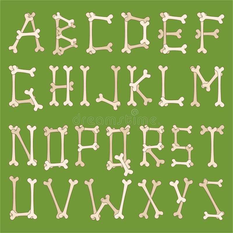 Bones Vector Letters stock vector. Illustration of anatomy - 49758169