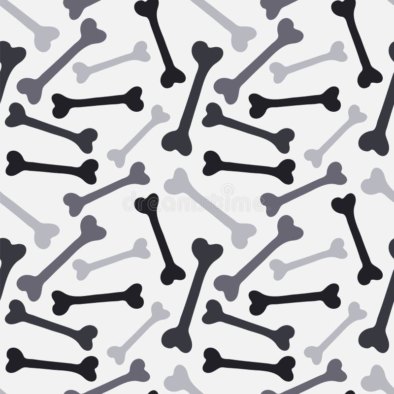 Dog Bones Seamless Pattern. Bone And Traces Of Puppy Paws Repetitive ...