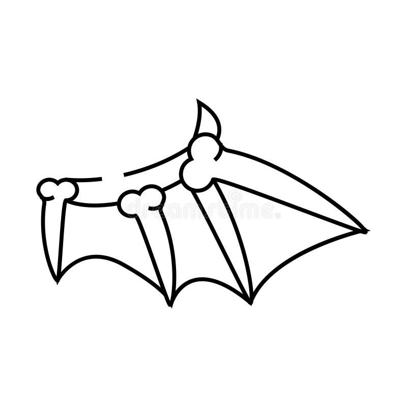 Bones of Wing Line Icon Vector Illustration Stock Vector - Illustration ...