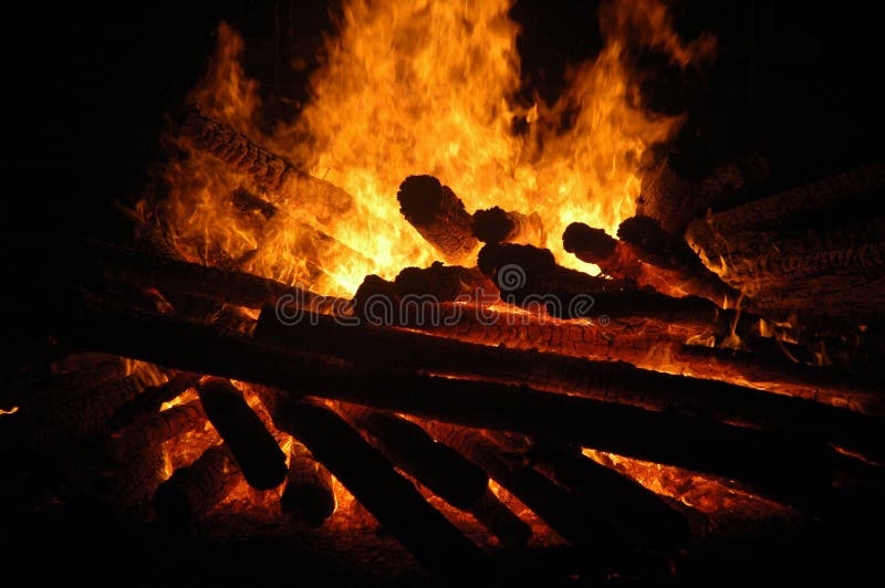 Bonfire stock image. Image of fire, trunks, bonfire, spain - 2160199