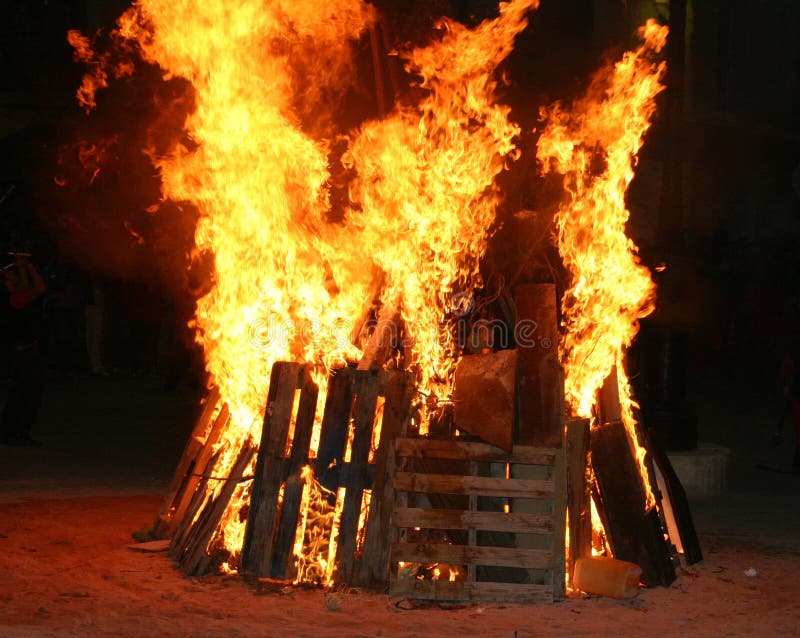 Huge bonfire with easter stock image. Image of glowing - 40235825