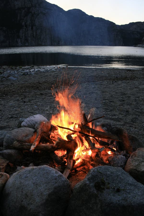 Bonfire stock photo. Image of orange, night, mountain - 9641212
