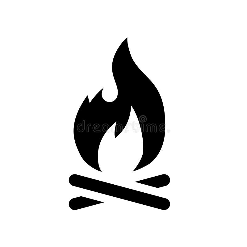 Bonfire burn icon vector stock vector. Illustration of campfire - 335901719