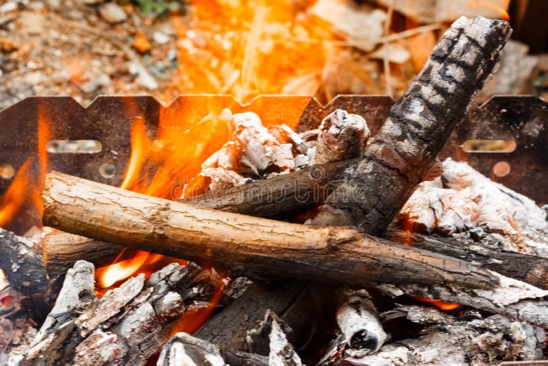 Bonfire Burning Flame Close-up View from Above Stock Photo - Image of ...