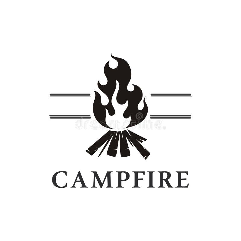 Bonfire Camp Fire Flame Vintage Retro Logo Vector Stock Vector ...