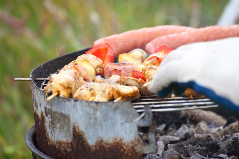 Bonfire Campfire Fire Flames Grilling Steak Stock Photo - Image of ...