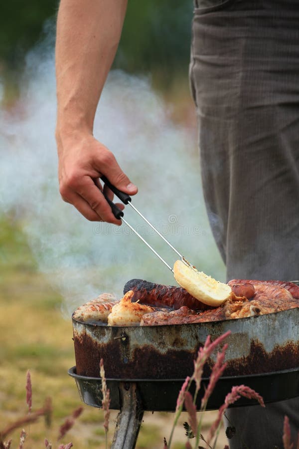 Bonfire Campfire Fire Flames Grilling Steak BBQ Stock Photo - Image of ...