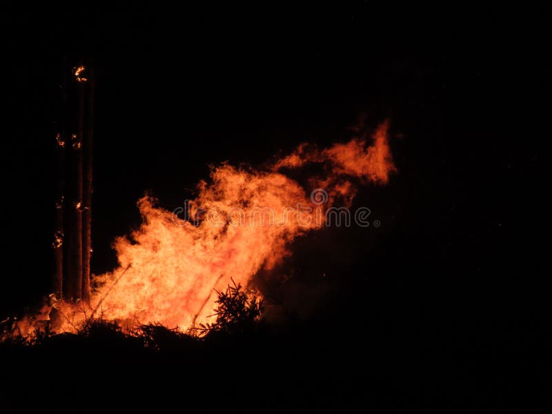 Bonfire with column stock photo. Image of traditional - 177862566