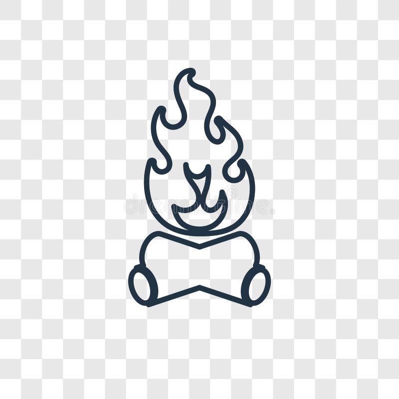 Bonfire Concept Vector Linear Icon Isolated on Transparent Background ...