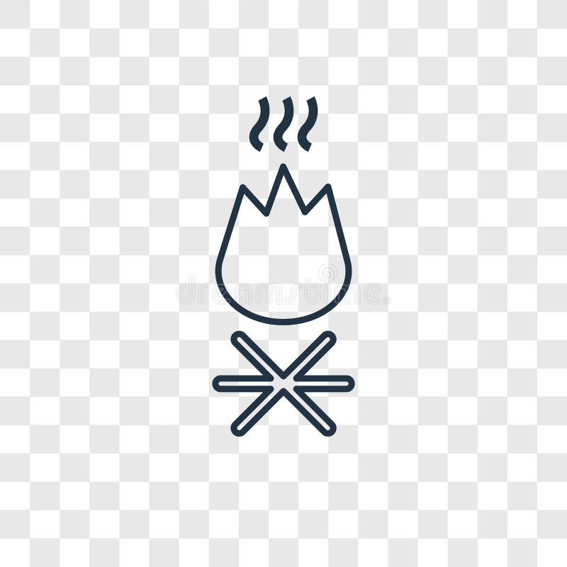 Bonfire Concept Vector Linear Icon Isolated on Transparent Background ...