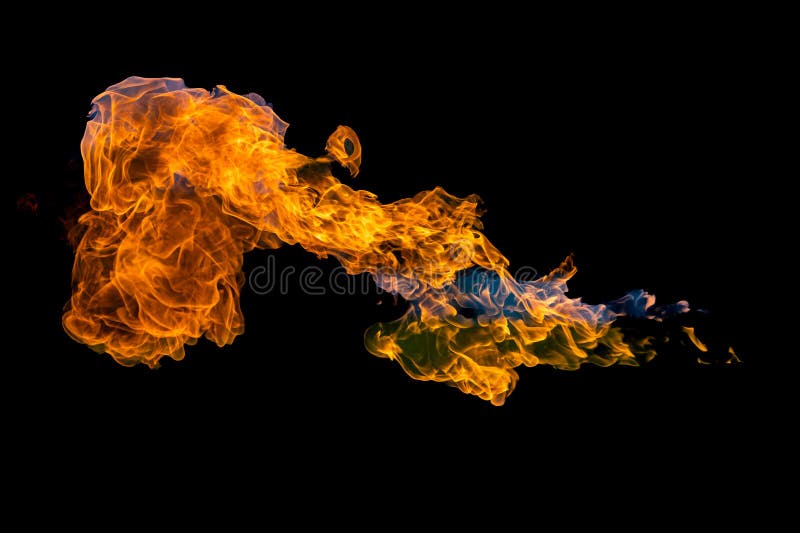 Bonfire Energy that Burns from Gas Isolated on Black Isolated ...