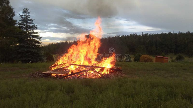 Bonfire in field stock image. Image of field, bonfire - 142364515