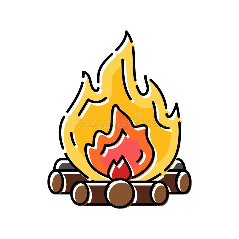 Bonfire Fire Color Icon Vector Illustration Stock Vector - Illustration ...