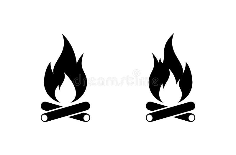 Bonfire, Fire Icon in Generic Design. Campfire Sign Symbol Stock ...