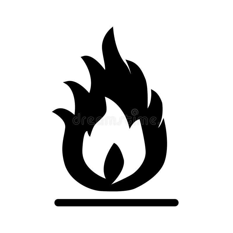Flame Fire Simple Heat Icon Sign Symbol Clip Art Graphic Element Line ...