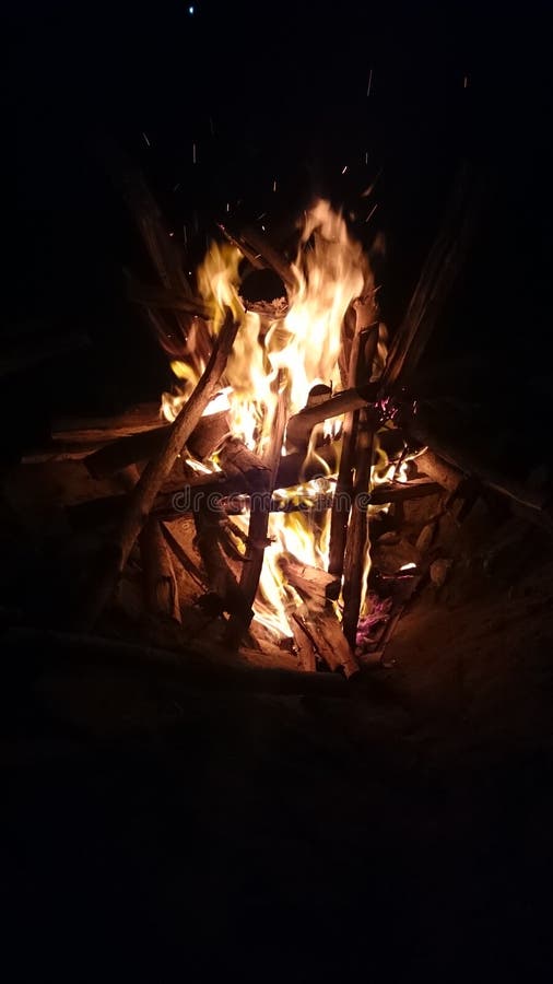Campfire stock image. Image of adventure, bonfire, camp - 110739345