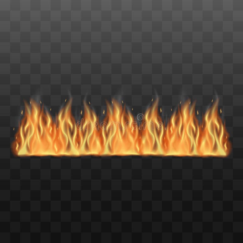 Bonfire Flame Burning Line 3d Realistic Vector Illustration Isolated on ...
