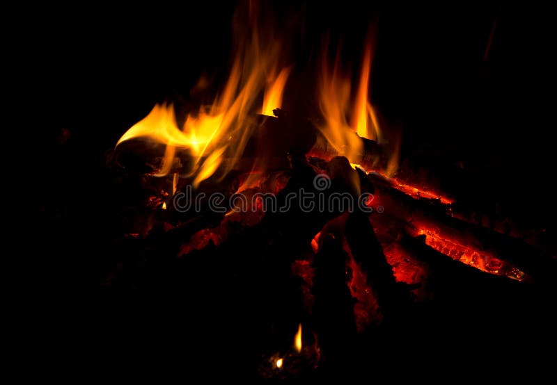 Bonfire Flames General View Stock Image - Image of ember, wood: 23942639