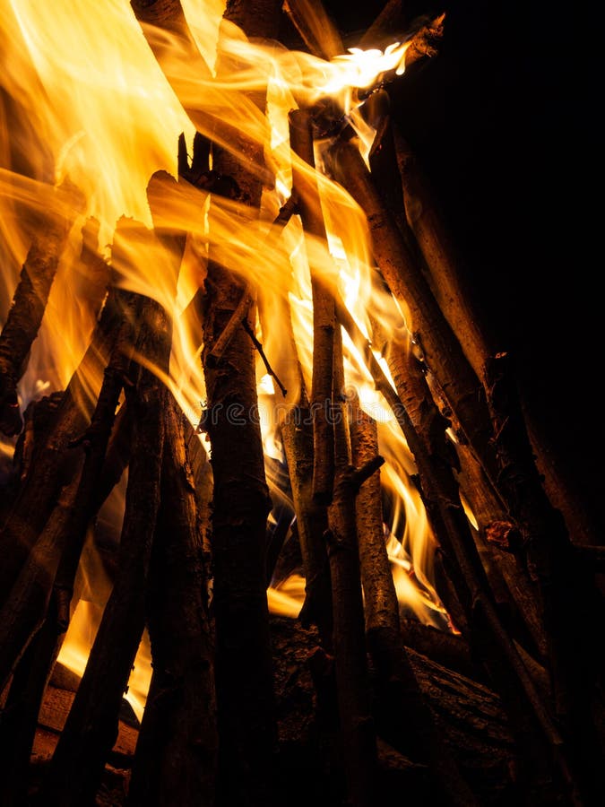 Bonfire flames stock image. Image of burning, flames - 259300569