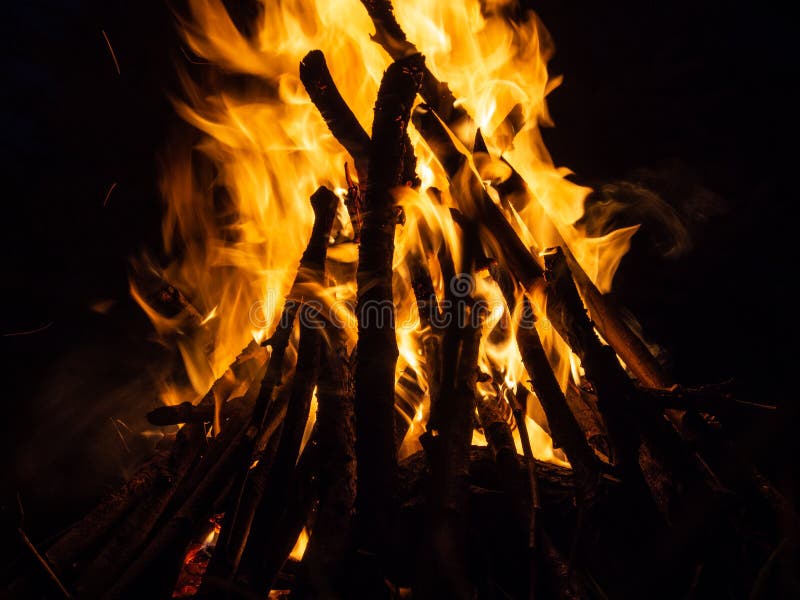 Bonfire flames stock image. Image of fire, fireplace - 259300629