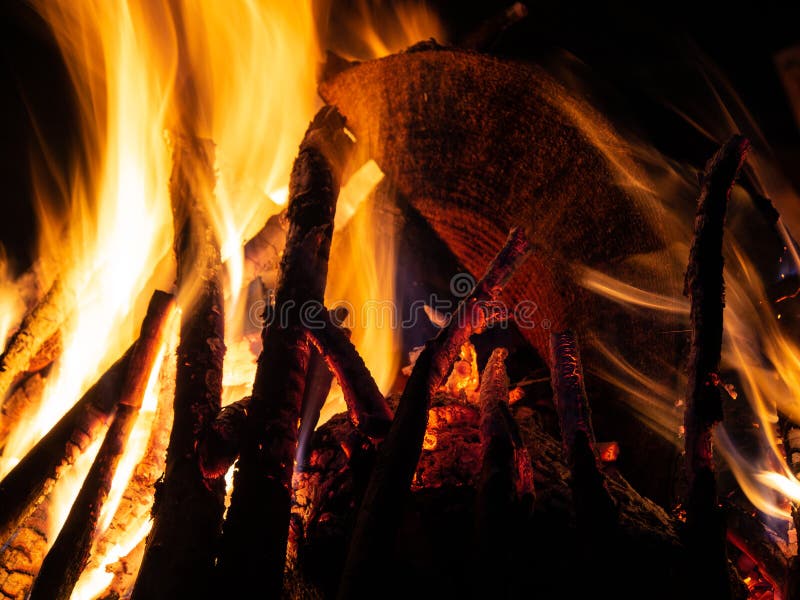 Bonfire flames stock image. Image of light, flame, campfire - 259300757