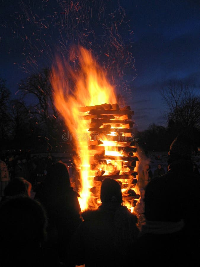 Bonfire and a Group of People, 2 Stock Image - Image of evening, bright ...