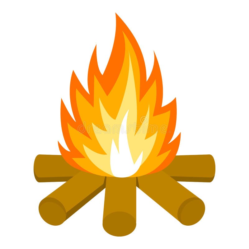 Bonfire icon, flat style stock vector. Illustration of icon - 152267925