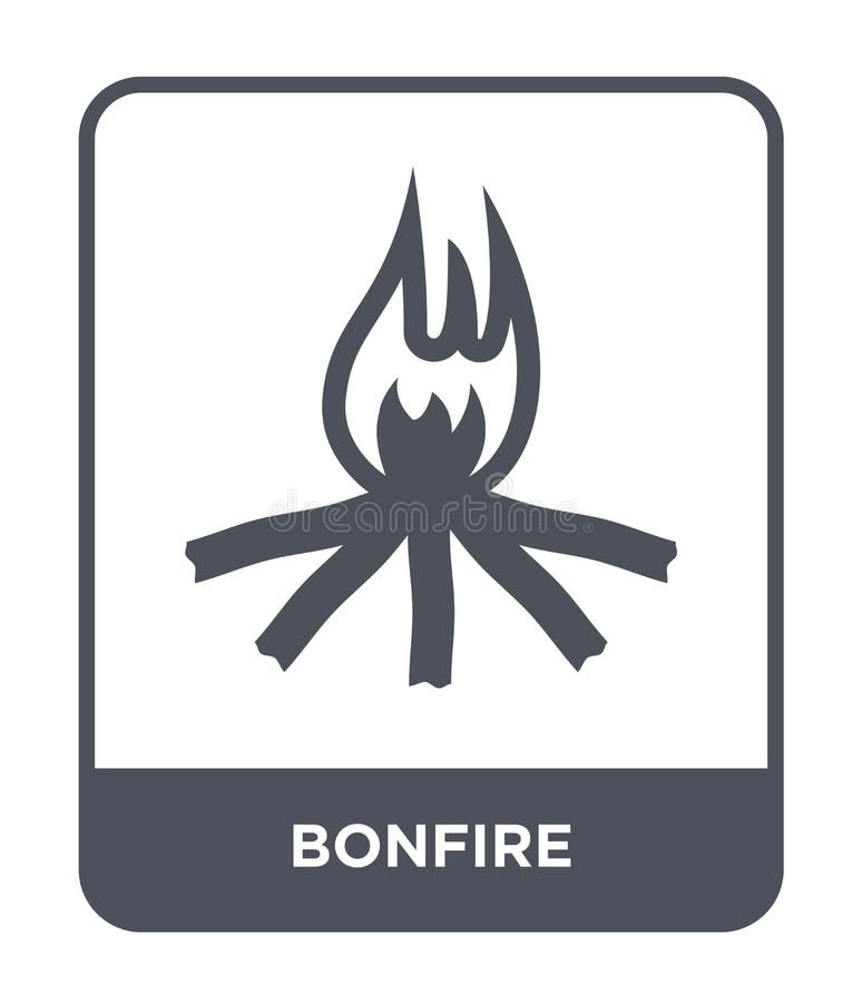 Bonfire Site. Camping Elements Outline Icons Set. Linear Style Symbols ...