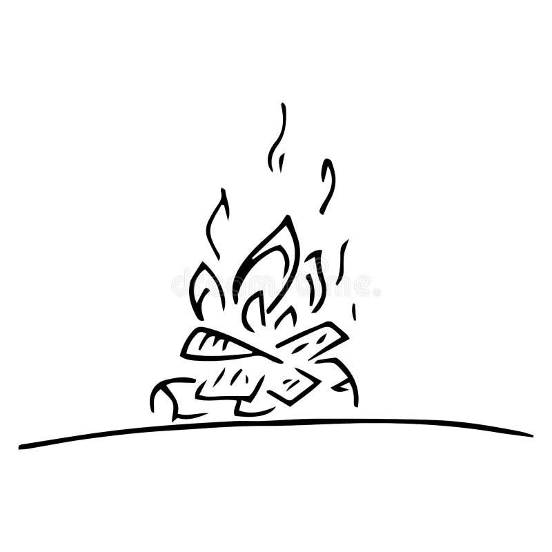 Bonfire Icon. Vector of a Fire Bonfire. Hand Drawn Bonfire Stock Vector ...