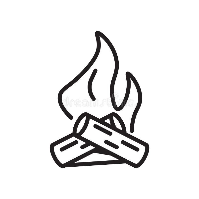 Outline Bonfire Vector Icon. Isolated Black Simple Line Element ...