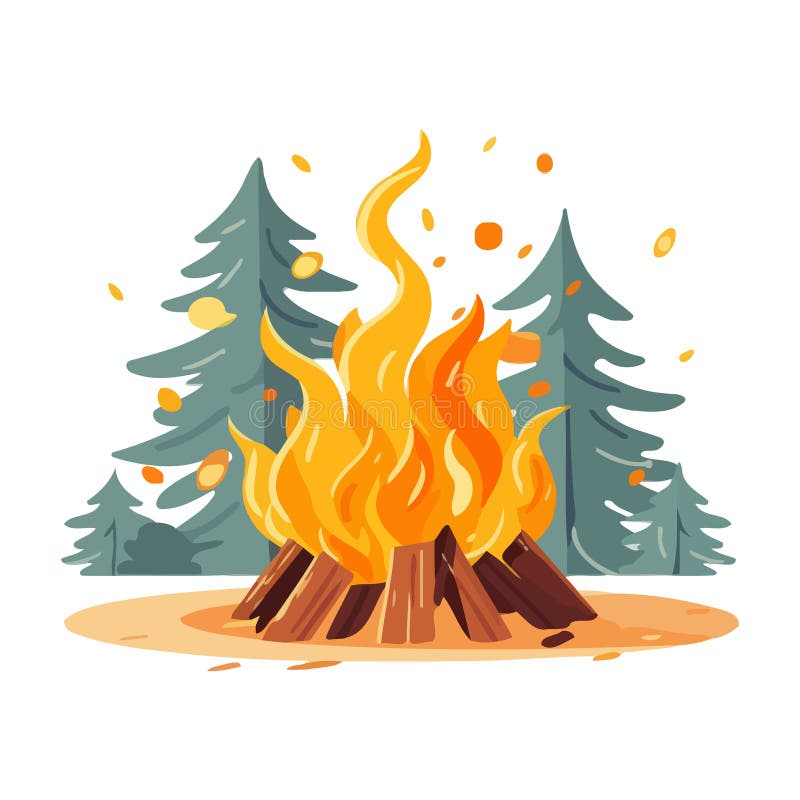Bonfire Image. Cute Cartoon Image of Bonfire. Vector Illustration Stock ...