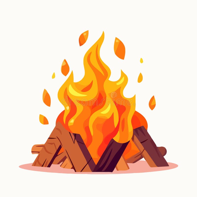Bonfire Image. Cute Cartoon Image of Bonfire Stock Vector ...