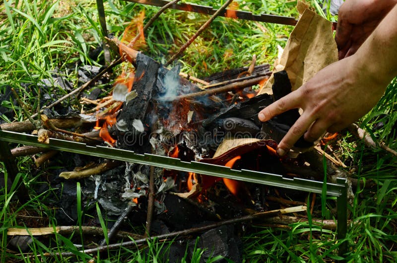The bonfire stock photo. Image of fire, briquette, ember - 54639018