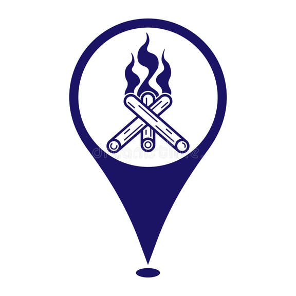 Bonfire on Location Map Marker Icon, Vector Stock Vector - Illustration ...
