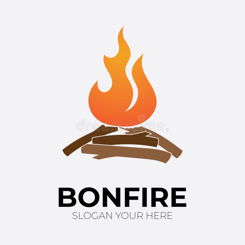 Bonfire Logo Design Template Illustration Stock Vector - Illustration ...
