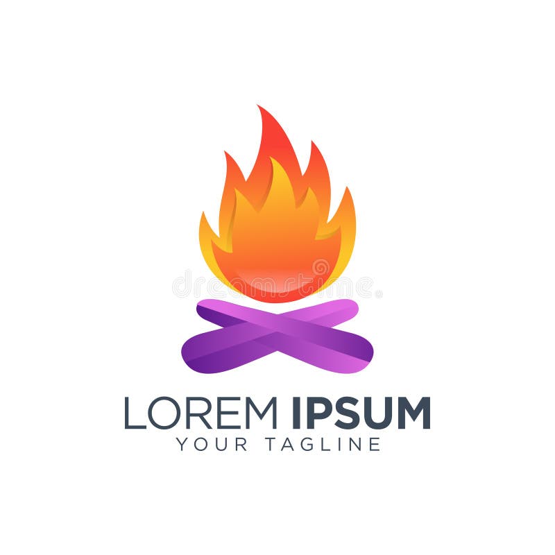 Bonfire Logo Design for Template Stock Vector - Illustration of flame ...