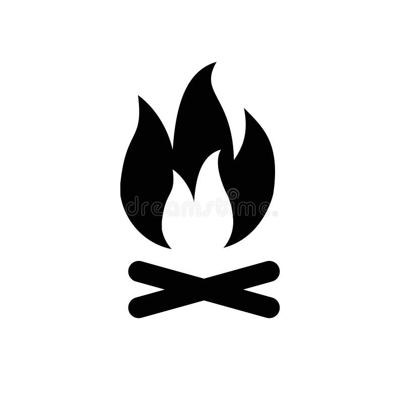 Bonfire Logo Template. Campfire Vector Icon Isolated on Transparent ...