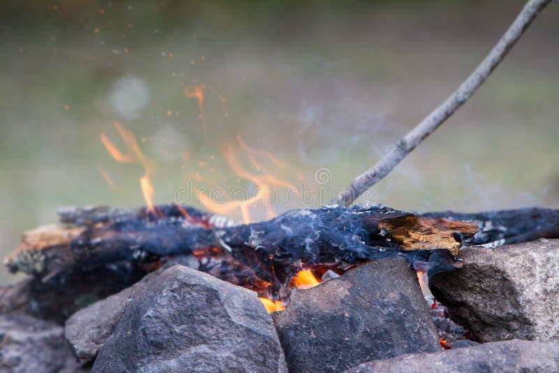 Bonfire on Natural Background Stock Image - Image of fire, fireplace ...