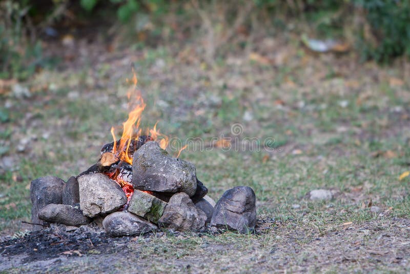 Bonfire on Natural Background Stock Photo - Image of picnic, orange ...