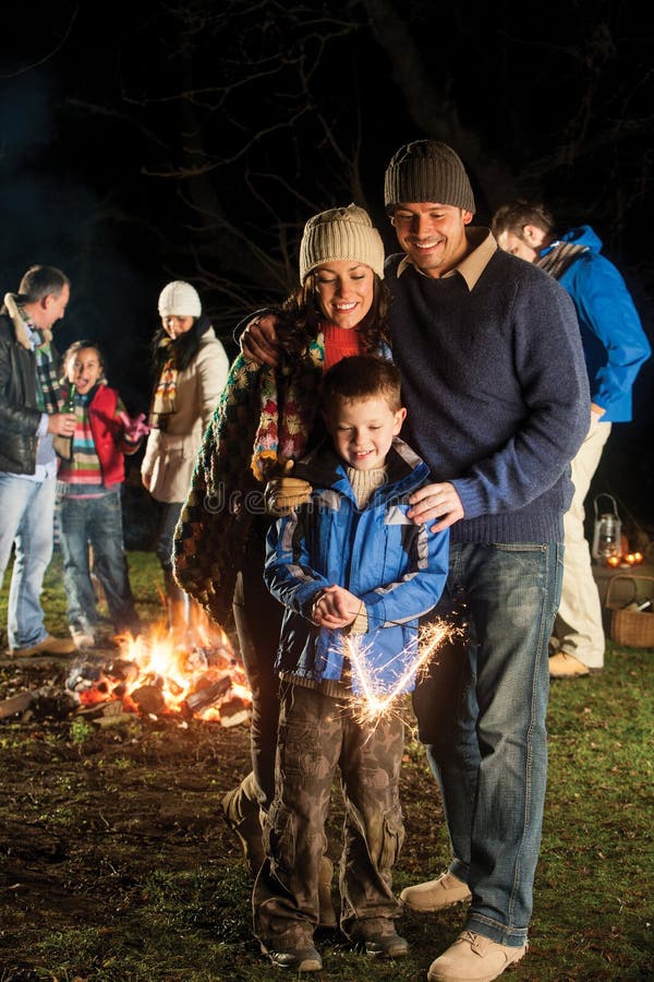Bonfire Night stock photo. Image of woman, cheerful, sparklers - 28783962