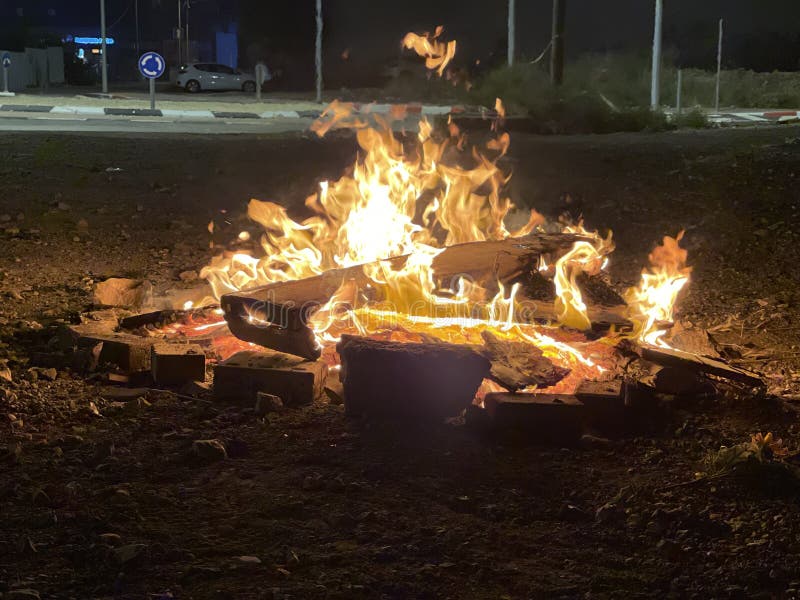 Bonfire outdoors stock image. Image of smoke, open, hoilday - 259754445