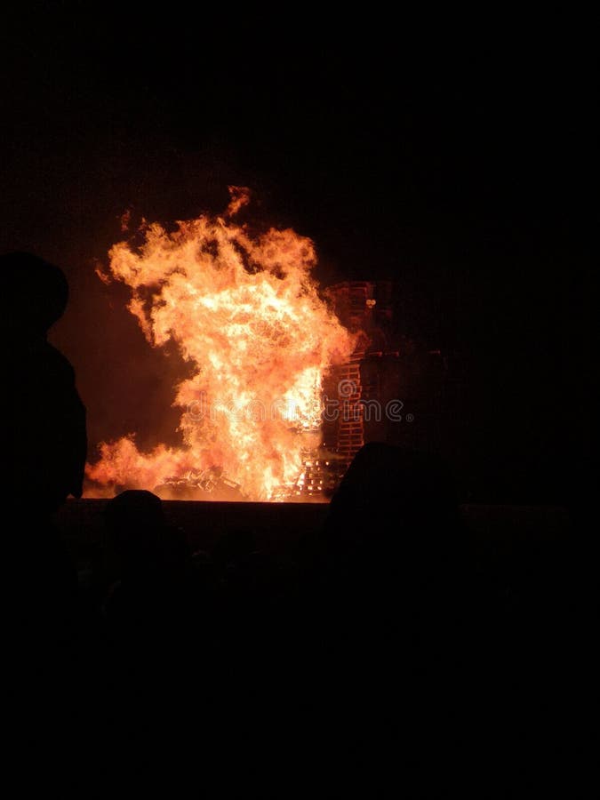 Bonfire Pallet Fire Fireworks Flames Orange Stock Image - Image of ...