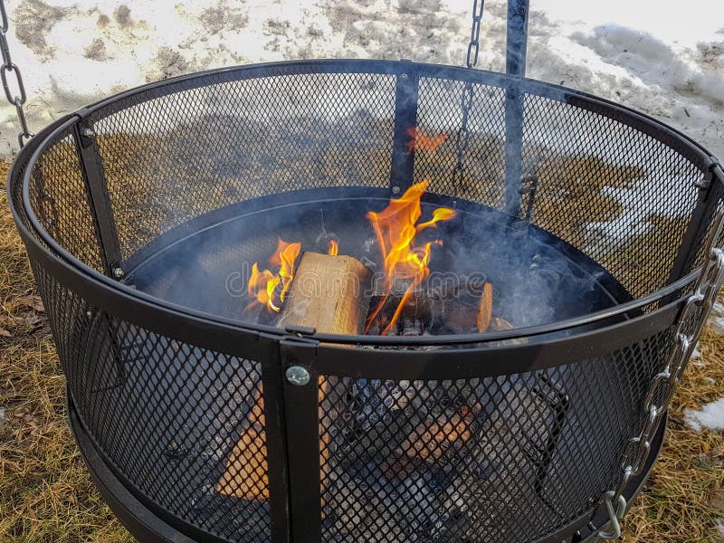 Bonfire in a bonfire pan stock image. Image of bonfire - 140804617