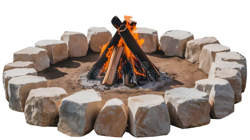 Bonfire Pit with Stones Campfire Fire Pit Outdoor Fire Backyard Fire ...