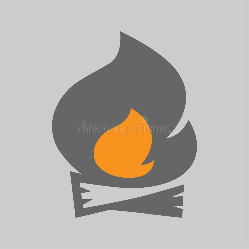 Bonfire Symbol on Grey Backdrop Stock Vector - Illustration of ...