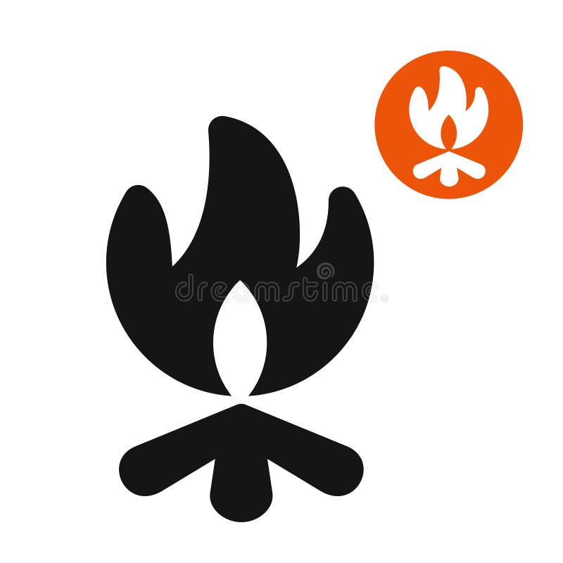 Bonfire. Symbol. Vector Icon. Stock Vector - Illustration of monochrome ...