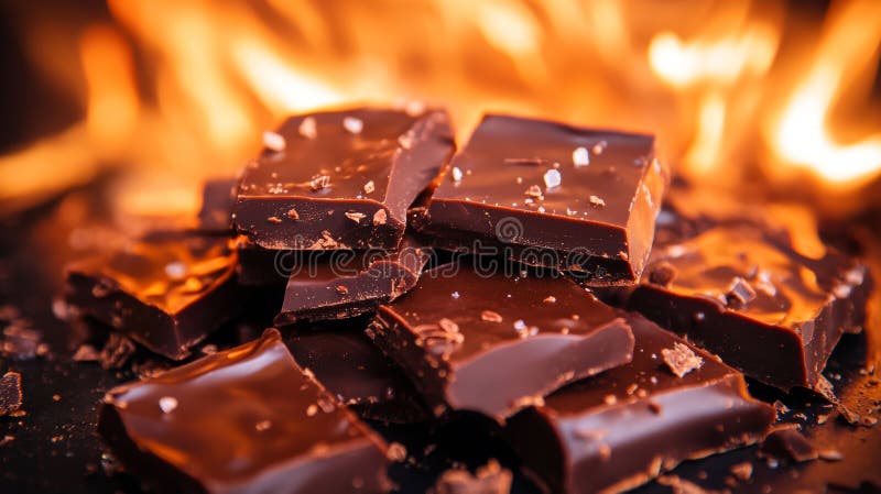 Bonfire Toffee in Front of a Burning Fireplace. Stock Illustration ...